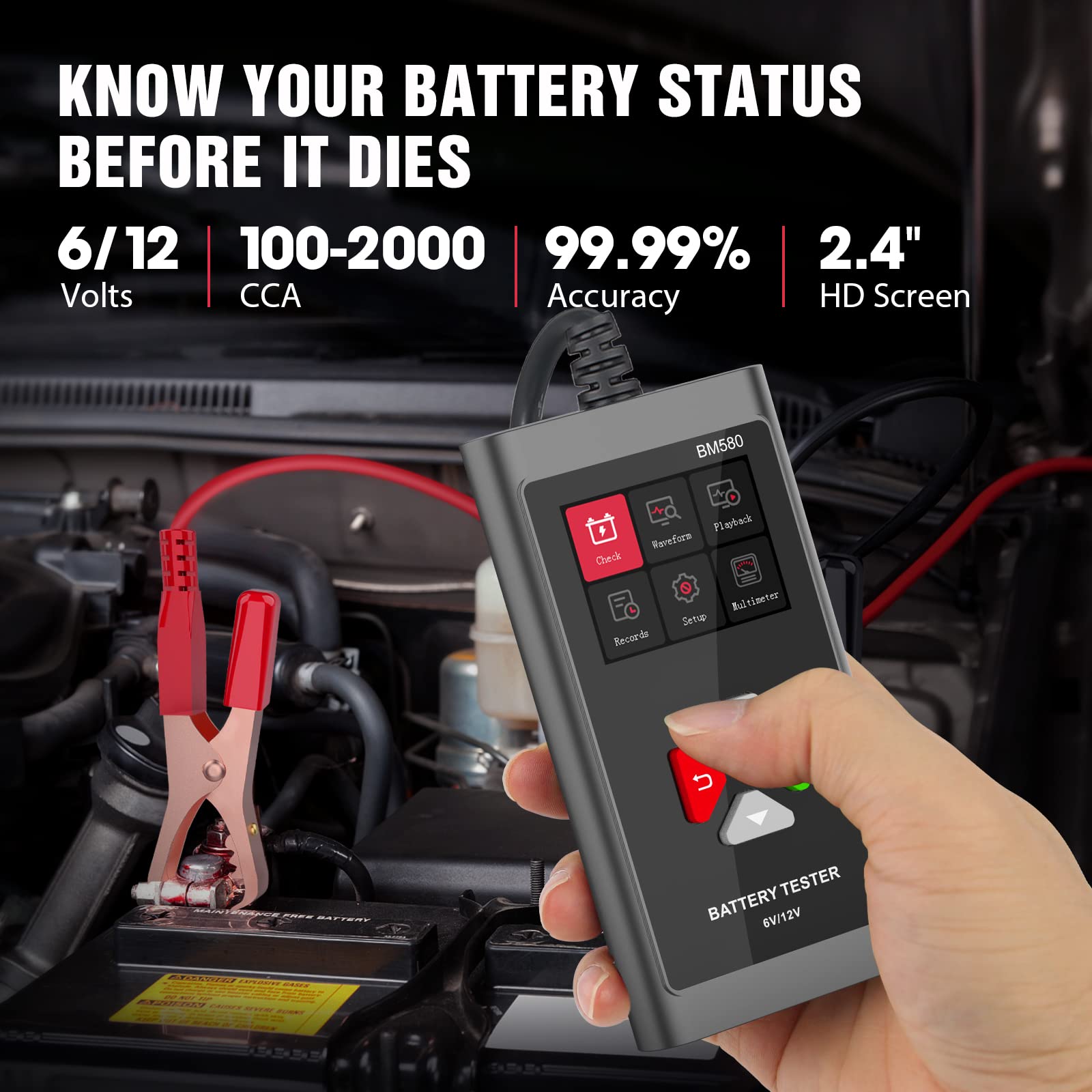 Snapklik.com : Car Battery Tester 6V 12V Battery Load Tester 100 ...