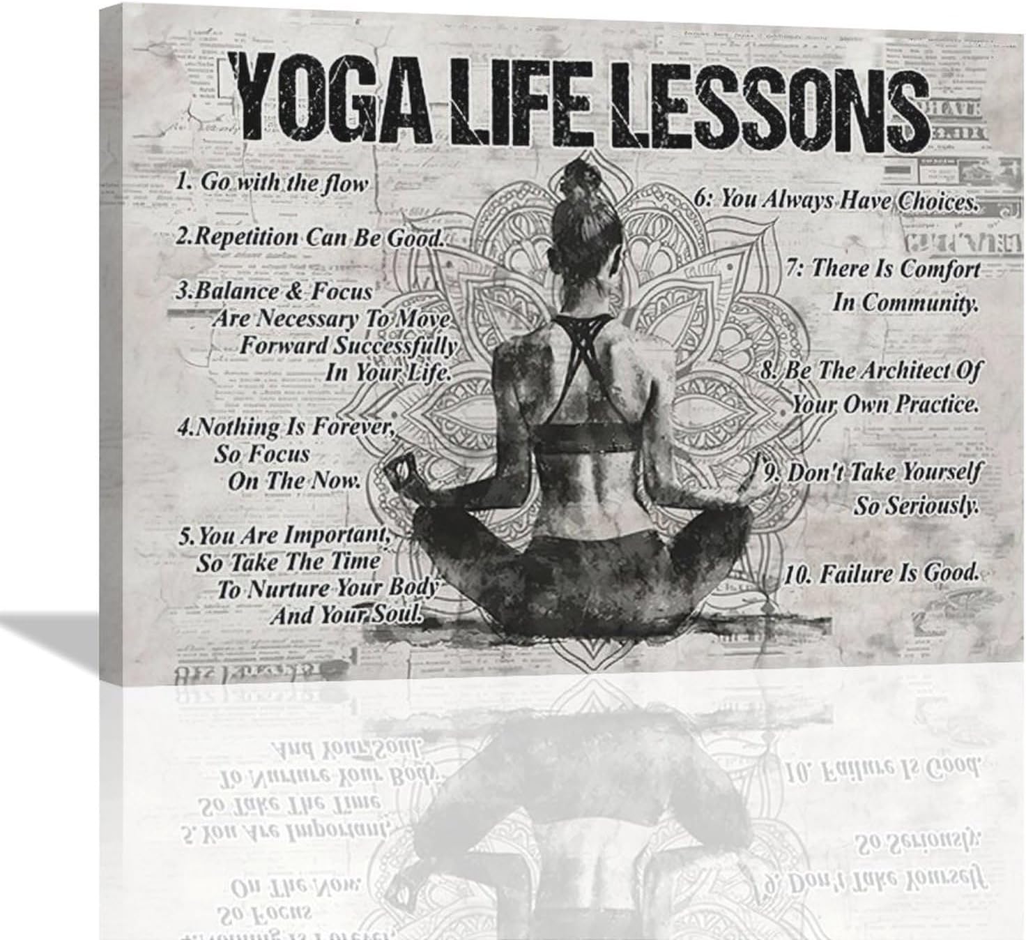 Amazon.com: Yoga Sports Wall Art Yoga Life Lessons Wall Decor Yoga Sign ...