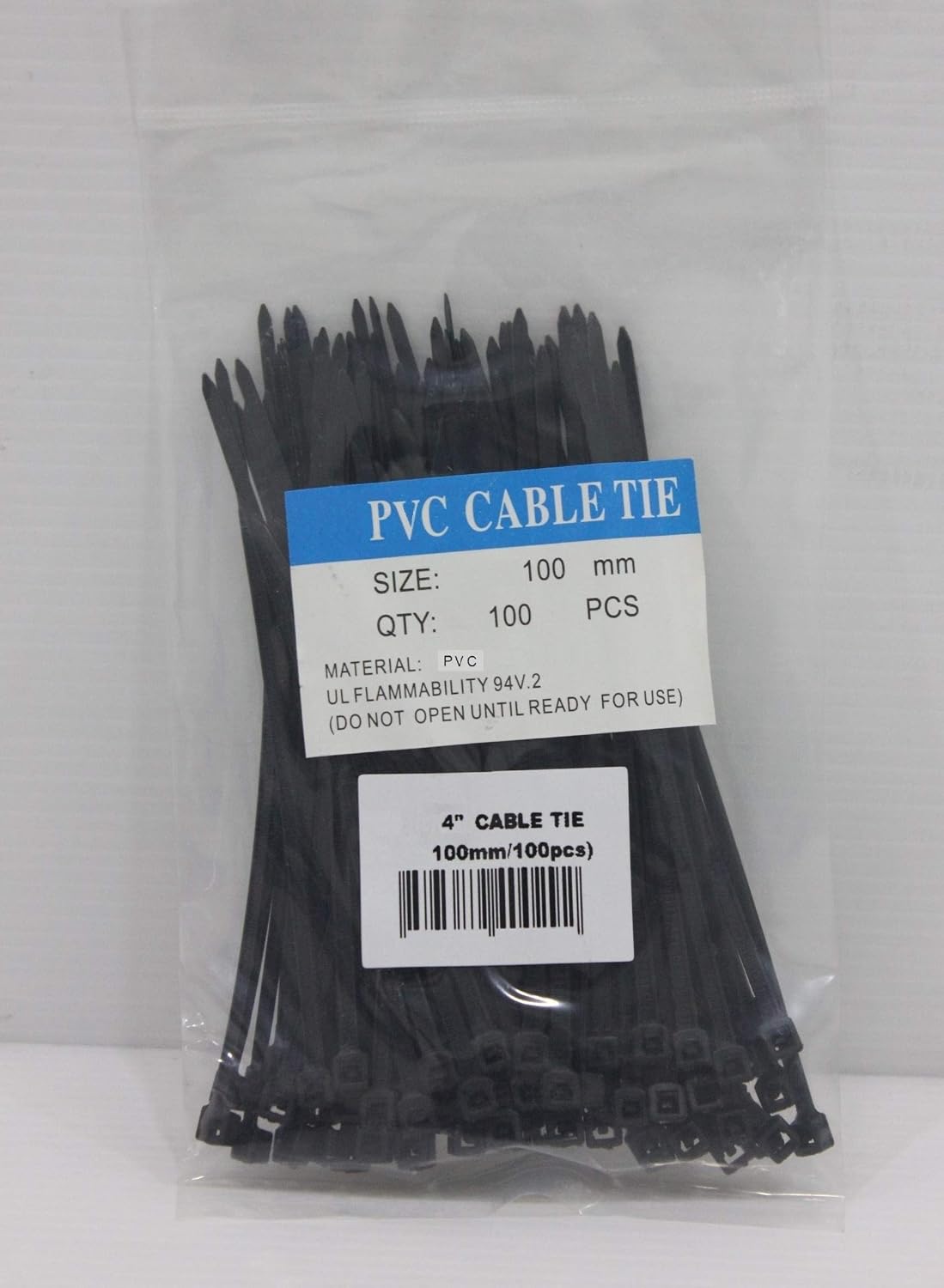 HIKEN PVC Cable Tie (100mm - 300mm) Black (100, 100MM) : Amazon.in ...