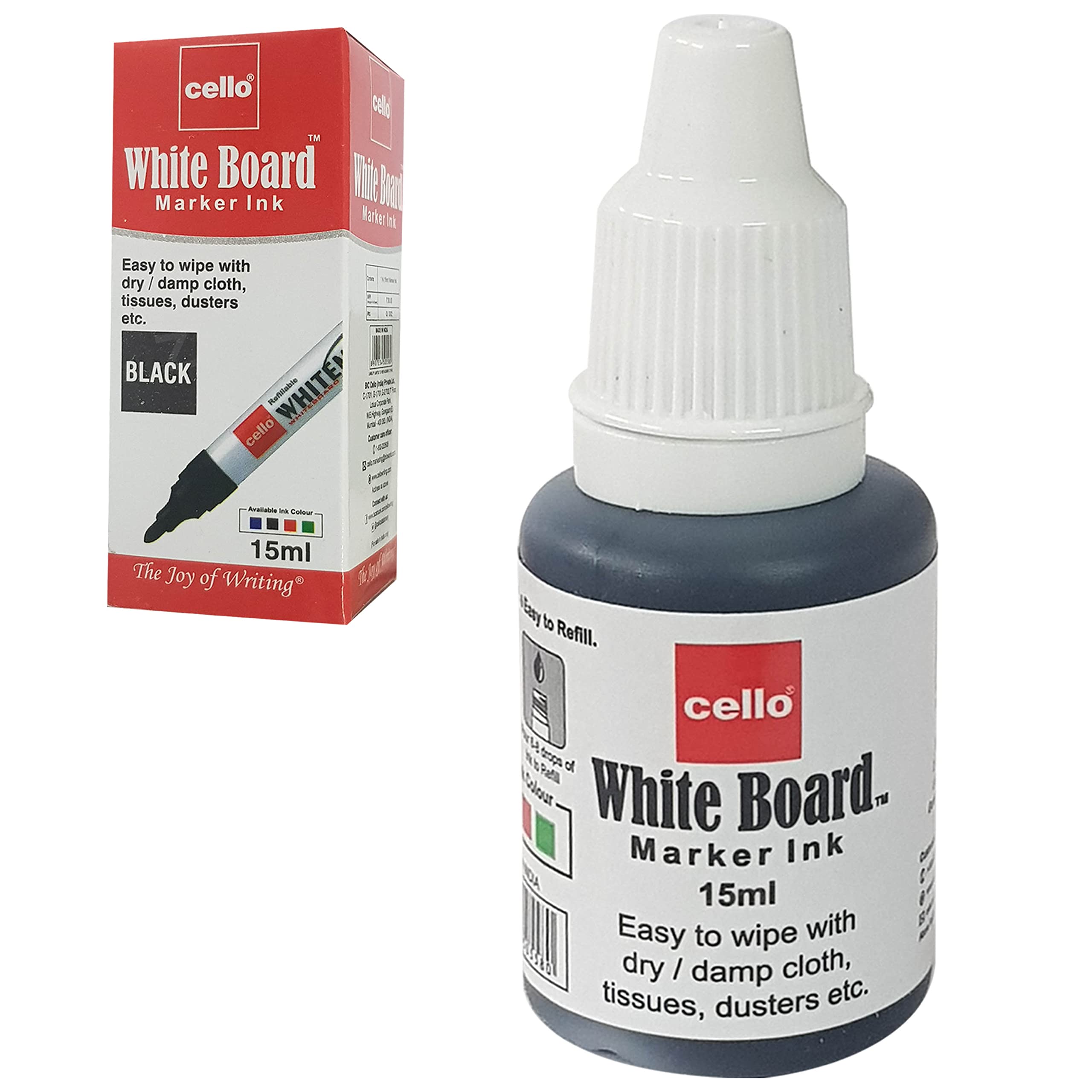 Whiteboard Marker Refill, 15ml, BLACK Ink, Pack of 1 Bottle, Ideal for ...