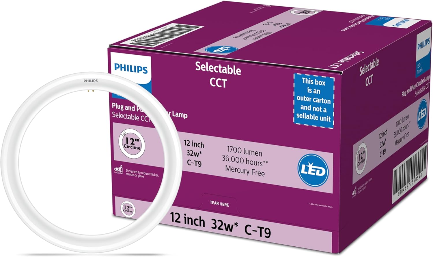 Philips 12" Circline 4-CCT Selectable White Color Temperature Plug and ...