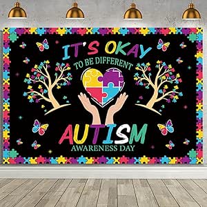 Amazon.com : MEHOFOND 7x5ft Autism Awareness Backdrop Colorful Puzzle ...