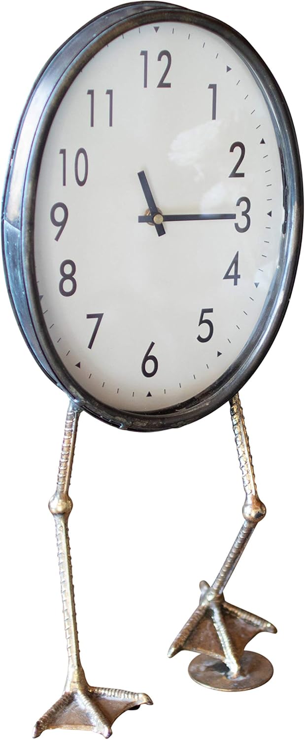 Amazon.com: MY SWANKY HOME Whimsical Round Tabletop Metal Clock Duck ...