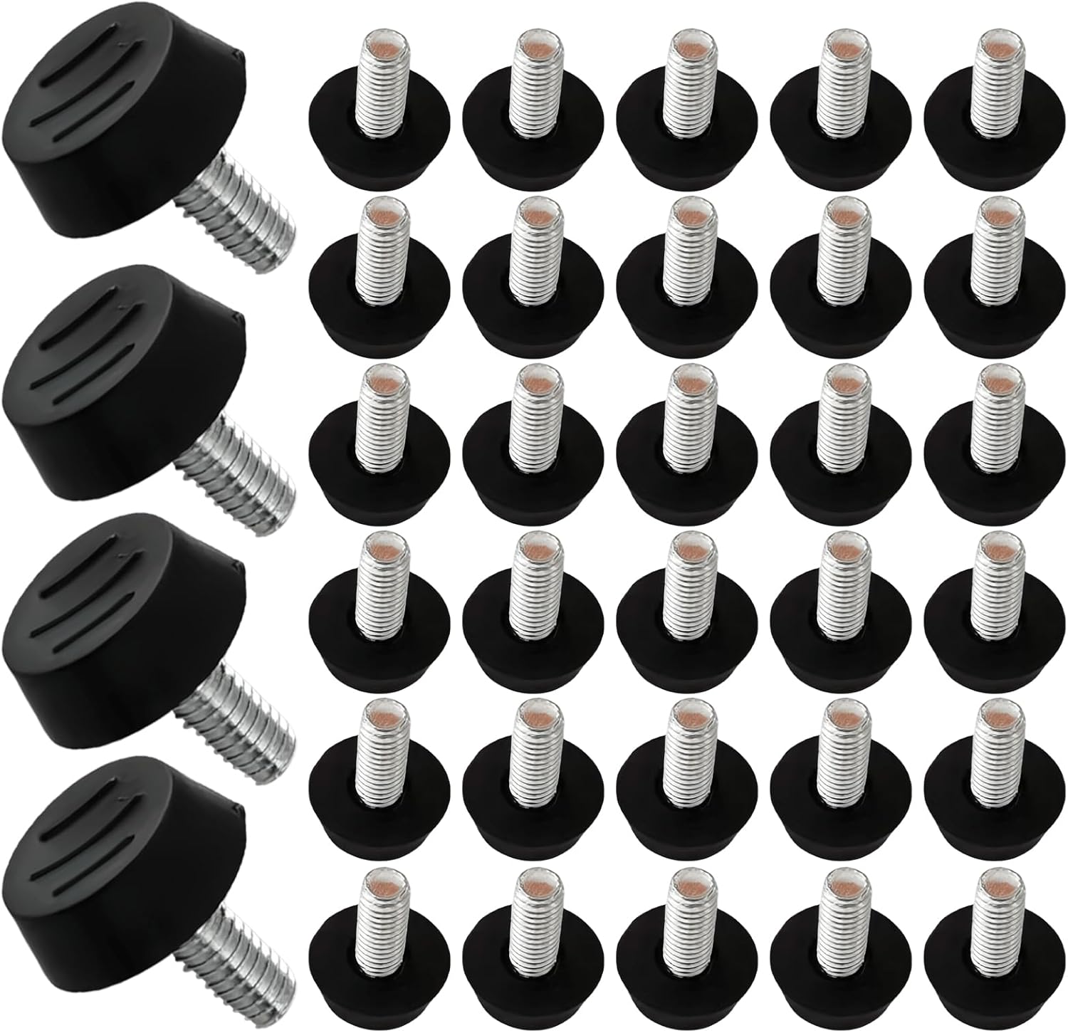 Adjustable Rubber Furniture Levelers, 50 PCS M8 Levelers Screw in ...