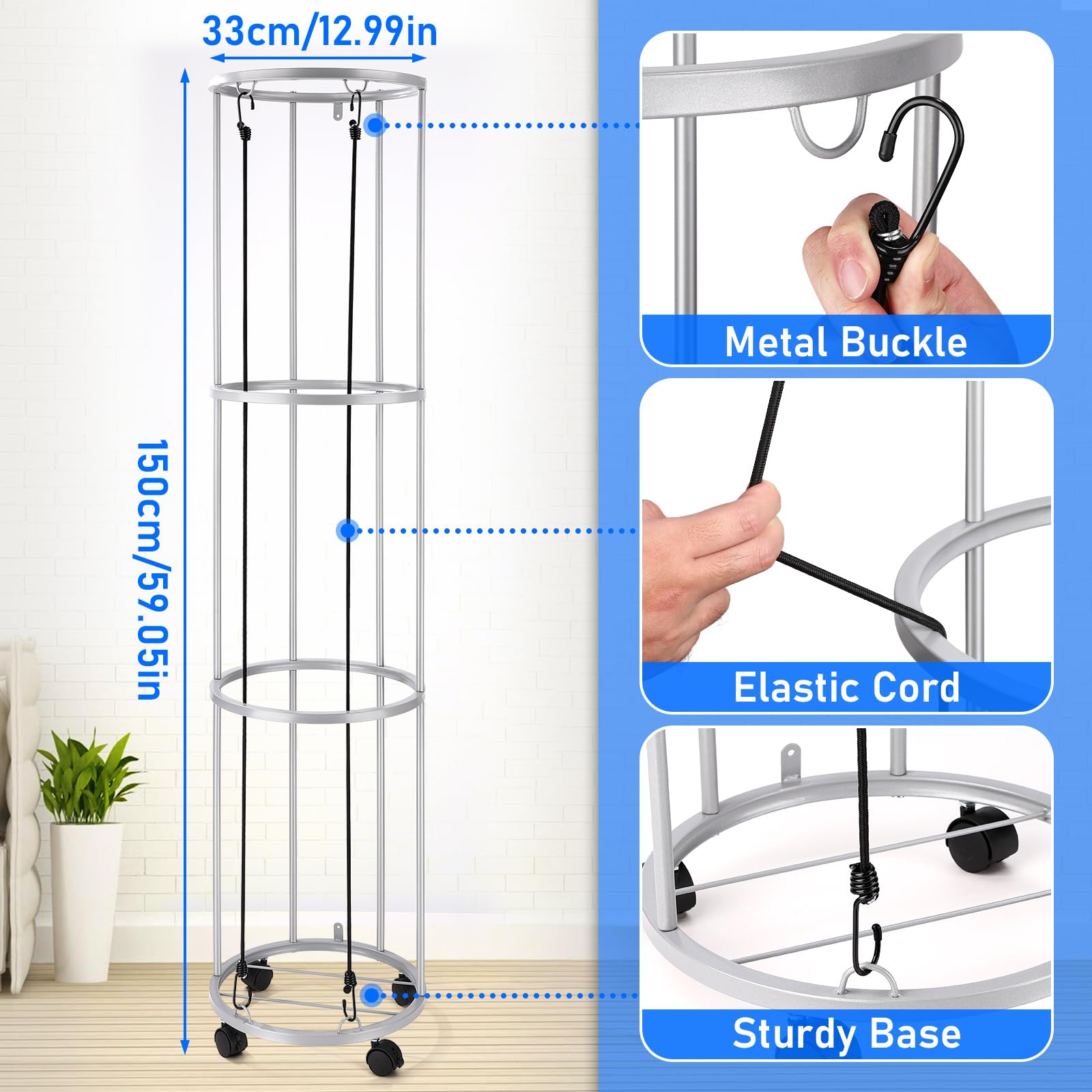 Snapklik.com : TOBWOLF 3 Layer Garage Vertical Ball Rack, 59x13 Inch ...