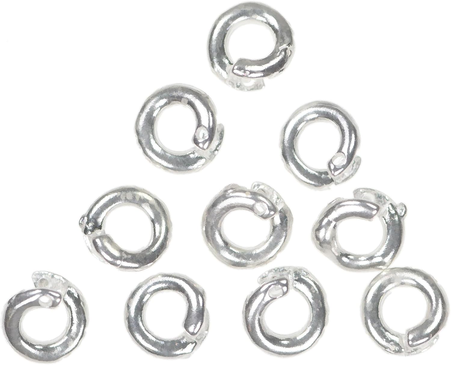 Amazon.com: 10 Sterling Silver 925 Secure Locking Jump Rings, 5mm ...