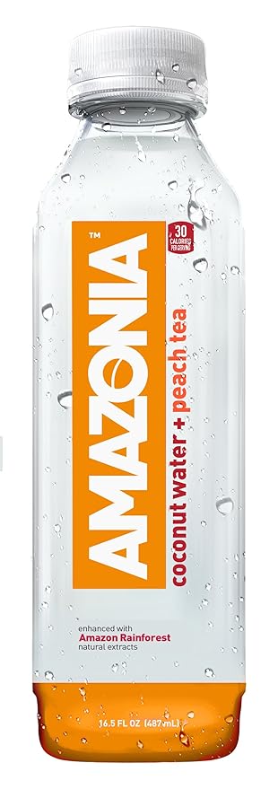Amazon.com: Amazonia Coconut Water Plus Peach Tea, 30 Calorie, No ...