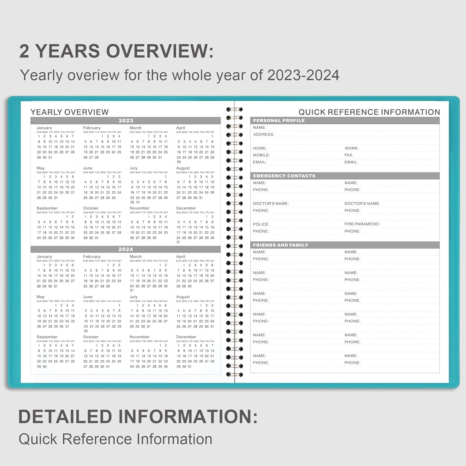 Snapklik.com : 2023-2024 Weekly Appointment Book/Planner - 53 Weeks ...