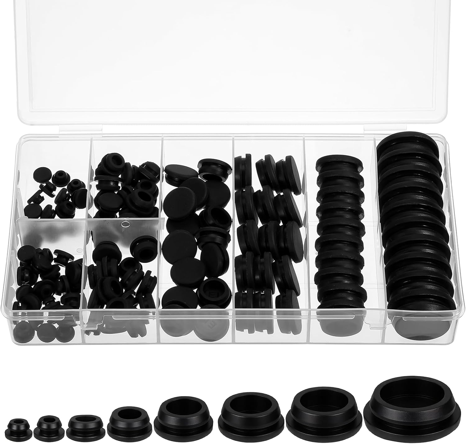 Amazon.com: 125 Pcs Black Silicone Rubber Plugs for Round Holes 1" 3/4 ...