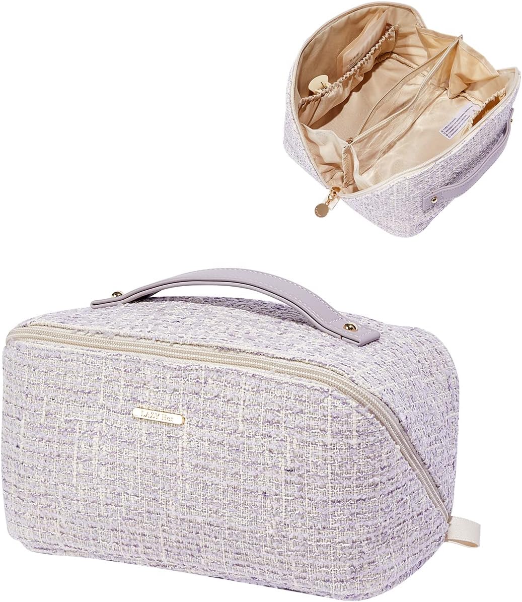 Amazon.com: EACHY Travel Makeup Bag,Large Capacity Cosmetic Bags for ...