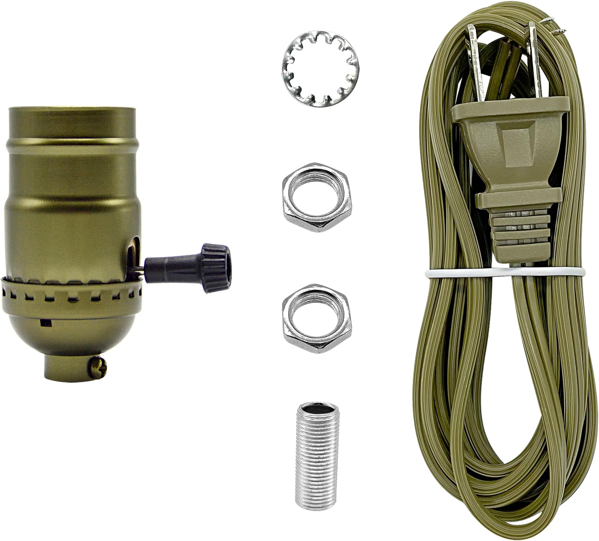 Lamp Light Kit, Antique Brass Repair or Rewiring Table Lamp Kit, 3 Way ...