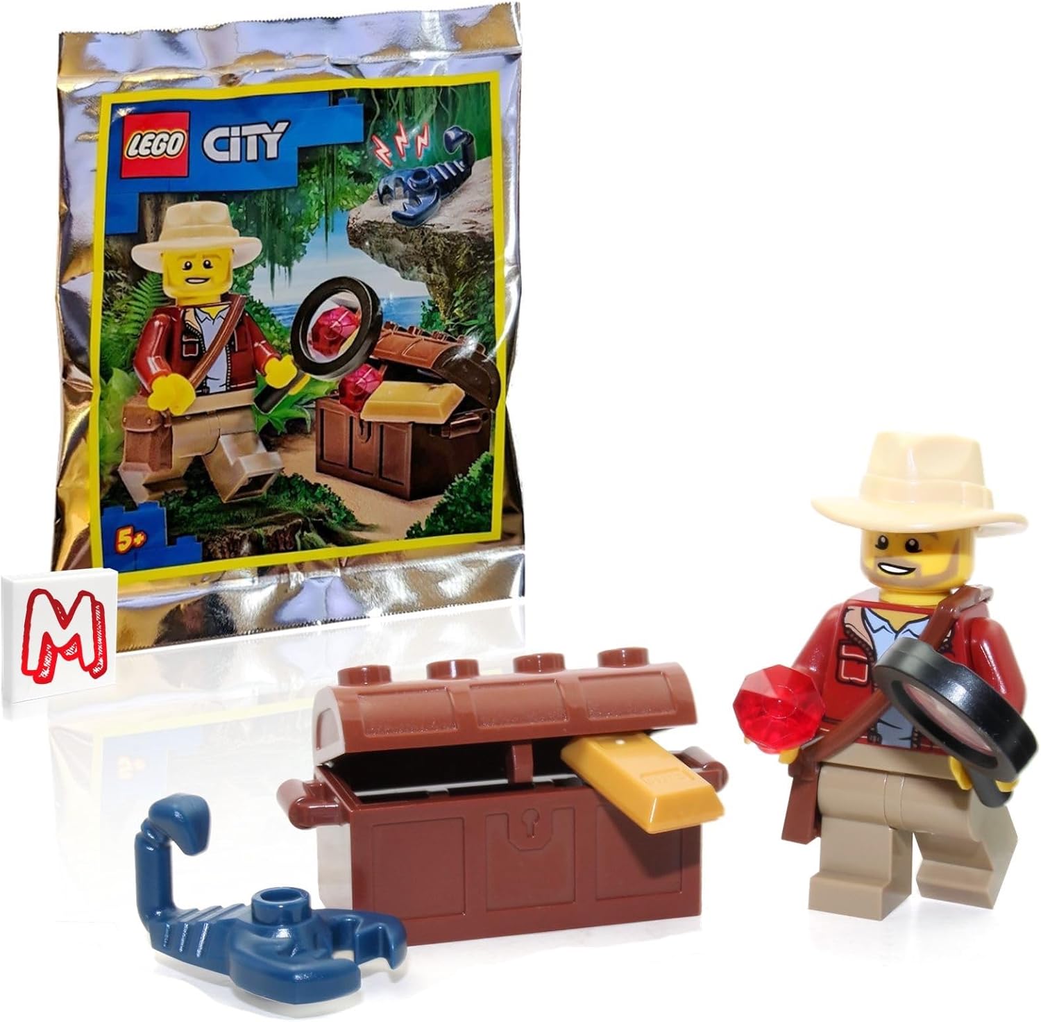 LEGO City Jungle Explorer with Fedora Hat, Treasure Chest and Scorpion ...