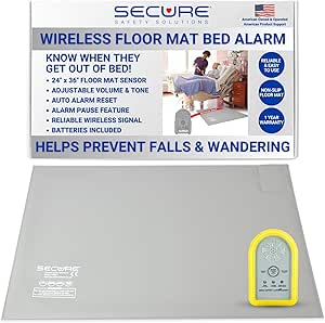 Amazon.com: Secure Wireless Floor Mat Sensor Bed Alarm for Elderly ...