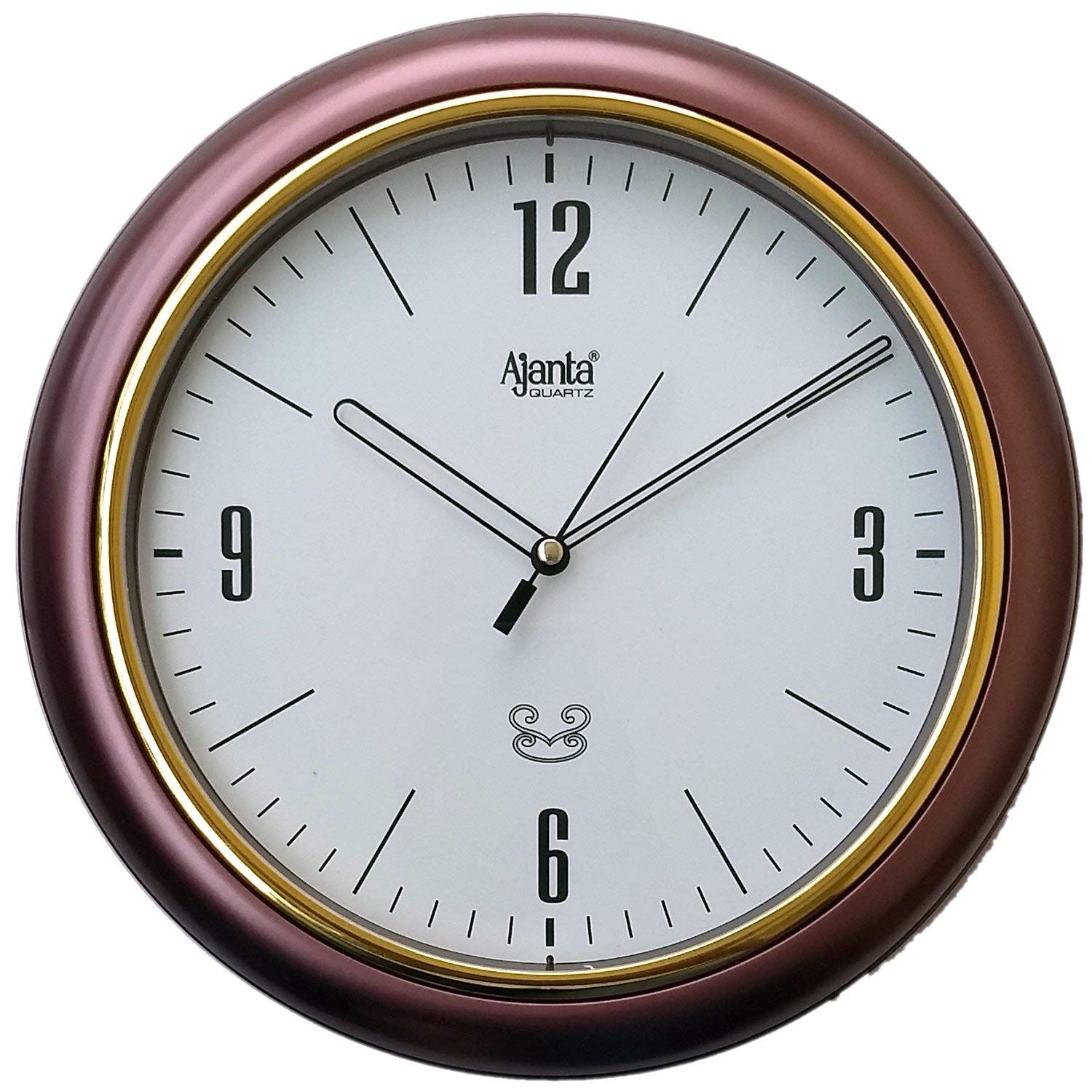 Buy Ajanta Plastic Analog Wall Clock (260 cm x 260 cm x 32 cm, Brown ...