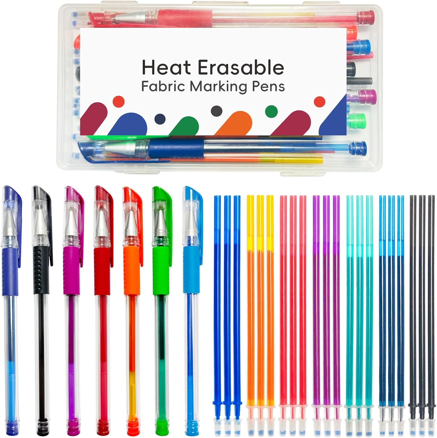 Amazon.com: Jauisus 7 Color Heat Erasable Pens for Sewing with 21 ...