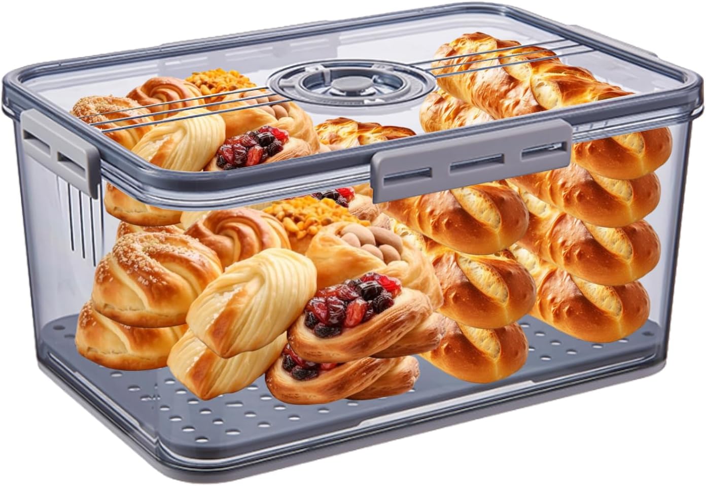Amazon.com: Bread Box Bread Boxs with Lid for Kitchen Counter, 10L ...