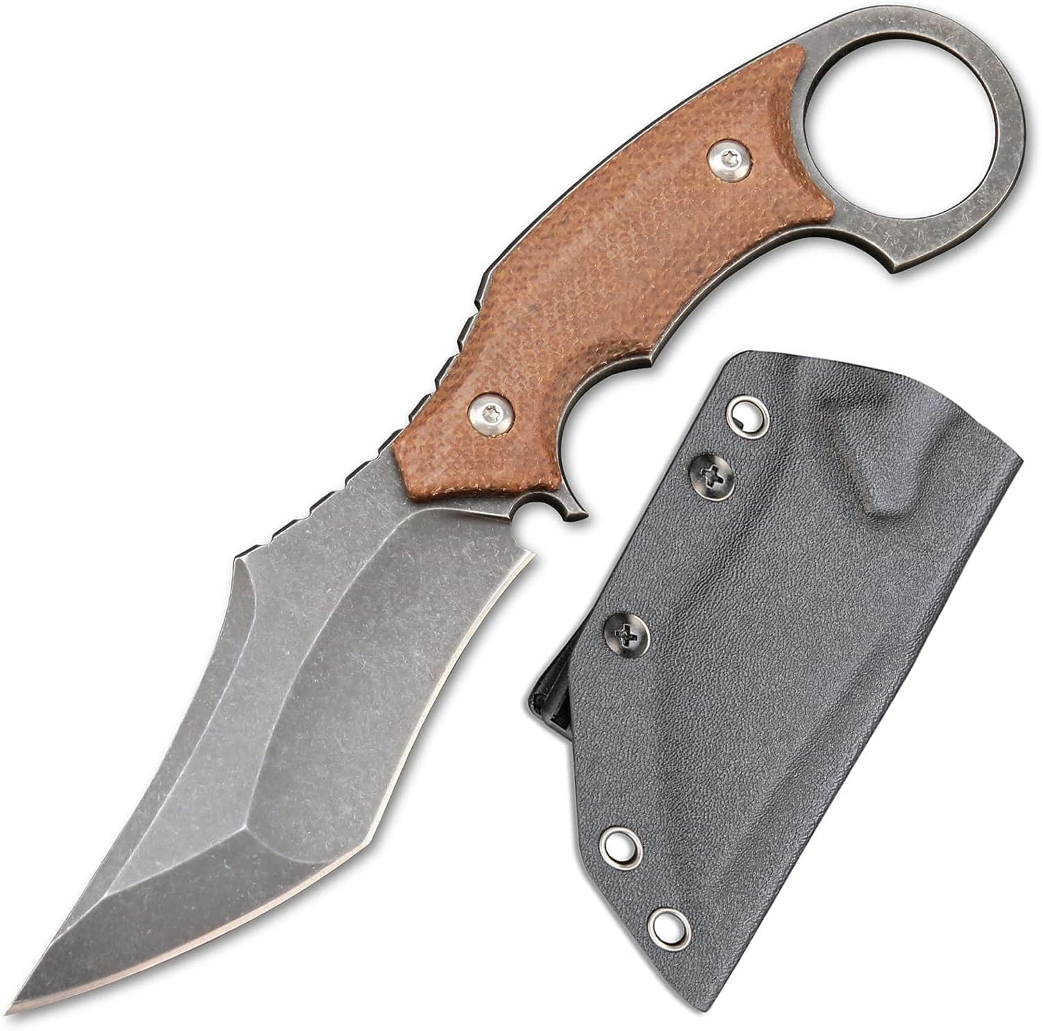 Amazon.com: Gtkii GTK117 Fixed Blade Knife,D2 Steel Blade,Micarta ...