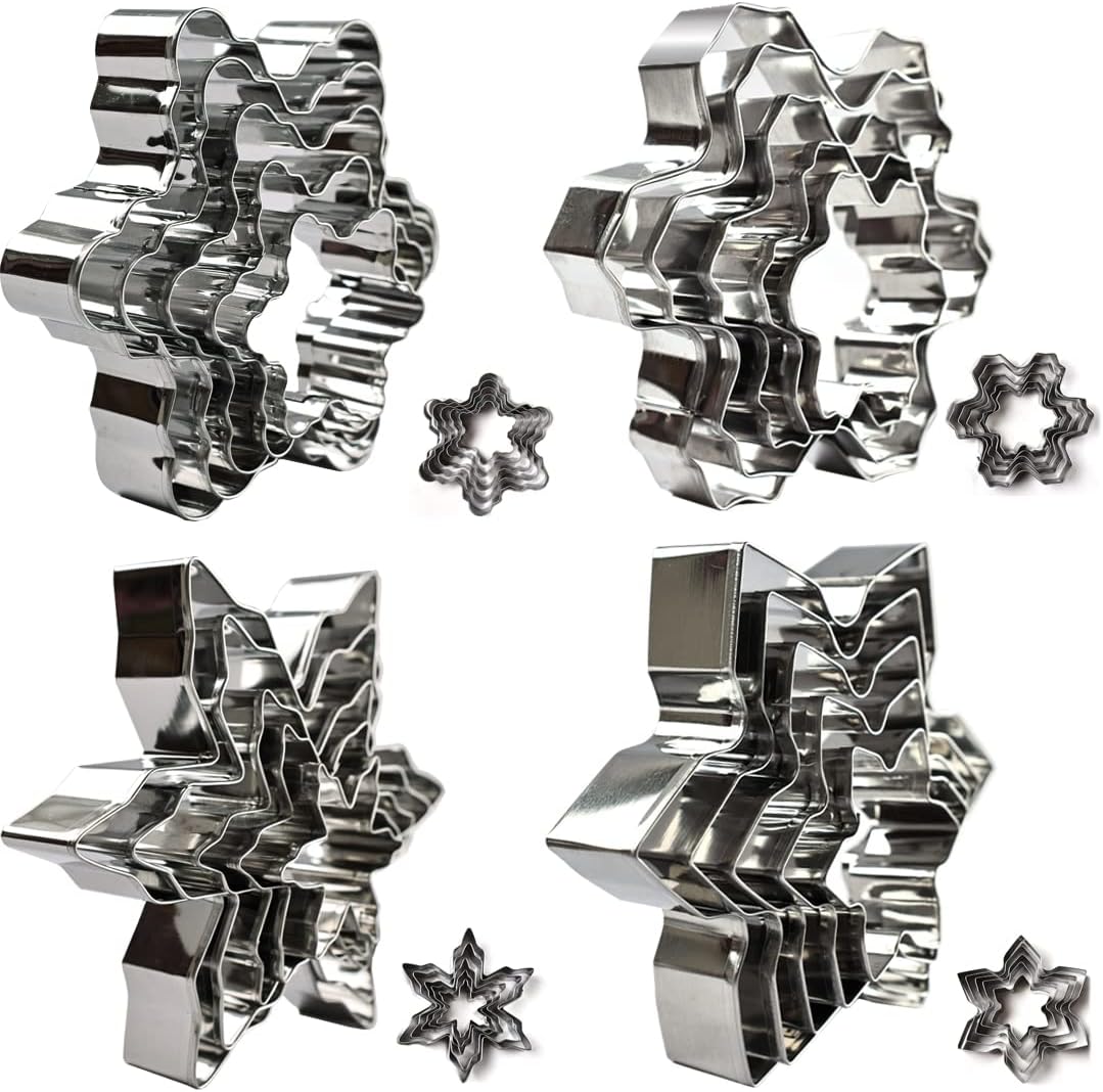 Amazon.com: Snowflake Cookie Cutter,6PCS Snowflake Fondant Cutters ...