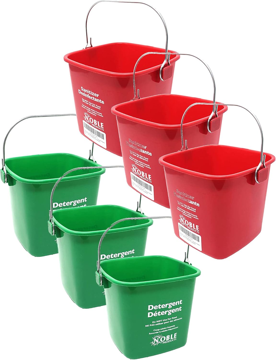 Amazon.com: Small Red and Green, Detergent and Sanitizing Bucket - 3 ...