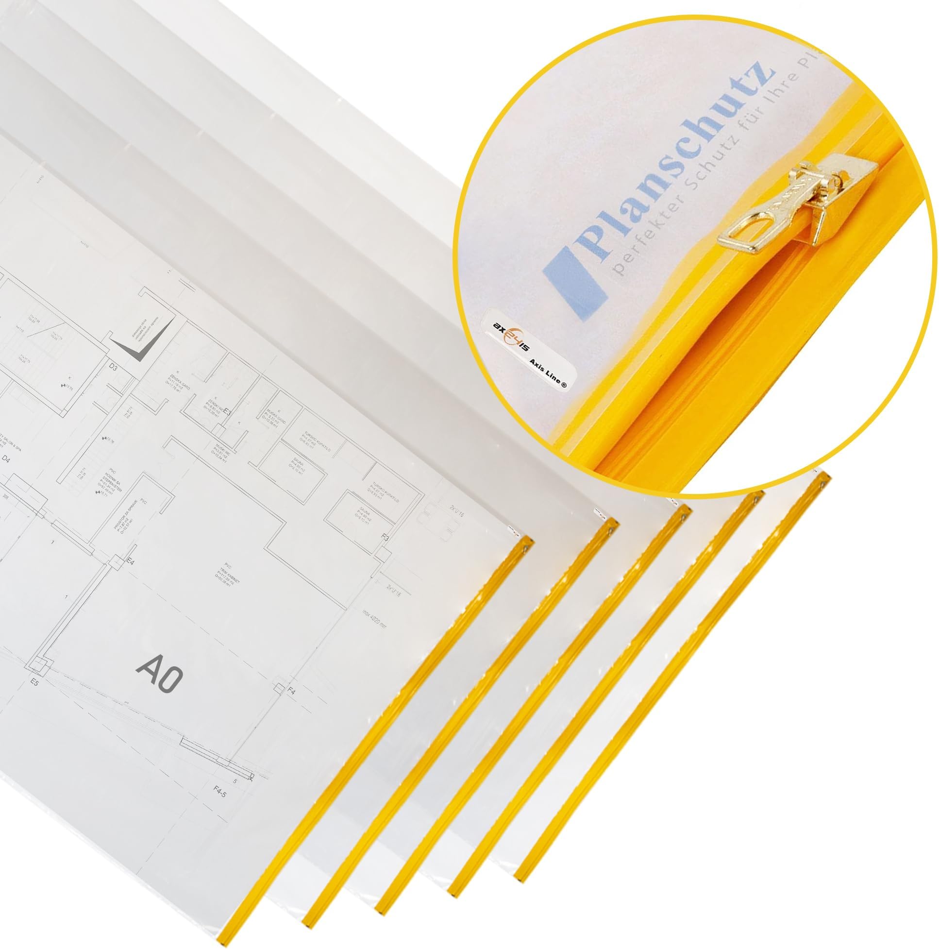 Axis Line Lot de 5 pochettes de protection de plan dans différentes ...