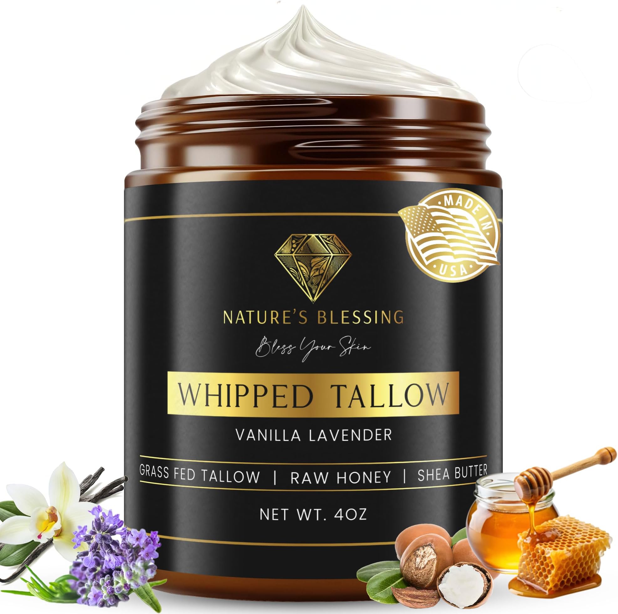 Amazon.com : Nature's Blessing Anti-Aging Beef Tallow Cream for Fine ...