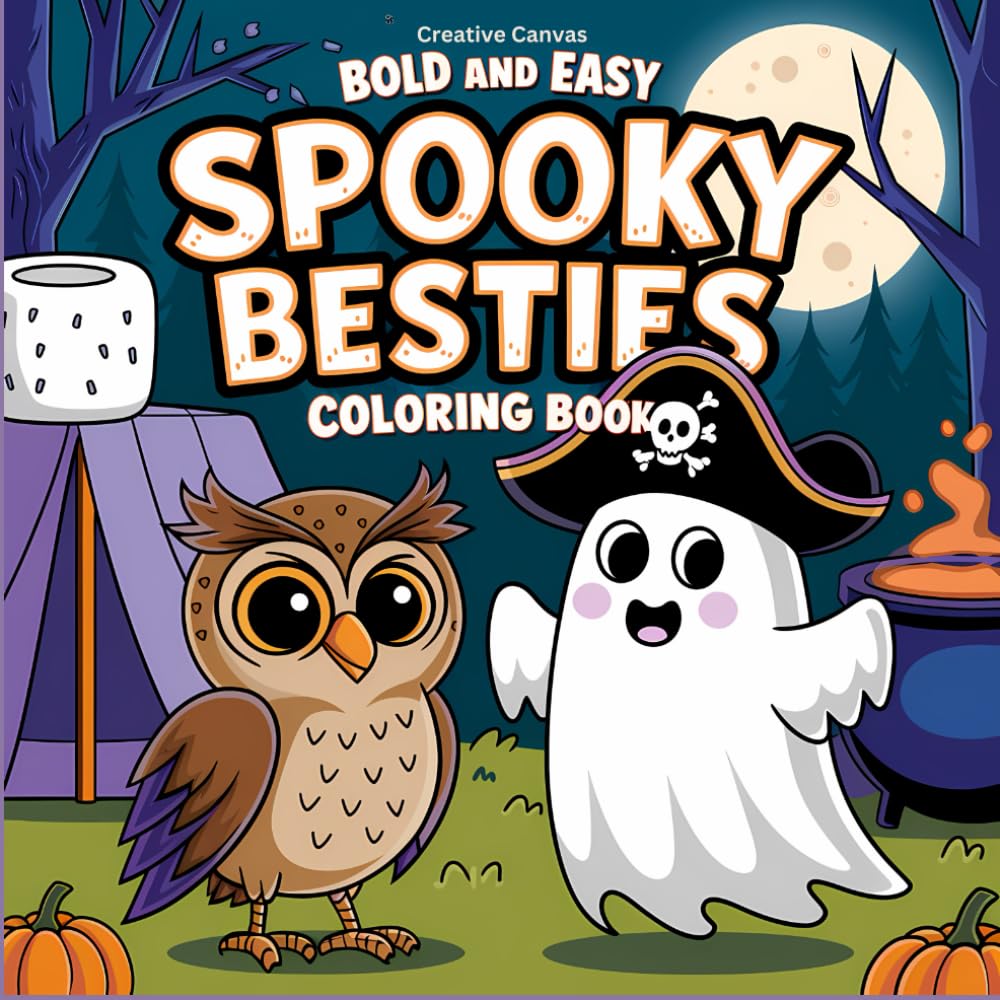 Amazon.com: Spooky Besties: Bold and Easy Coloring Book for Adults and ...