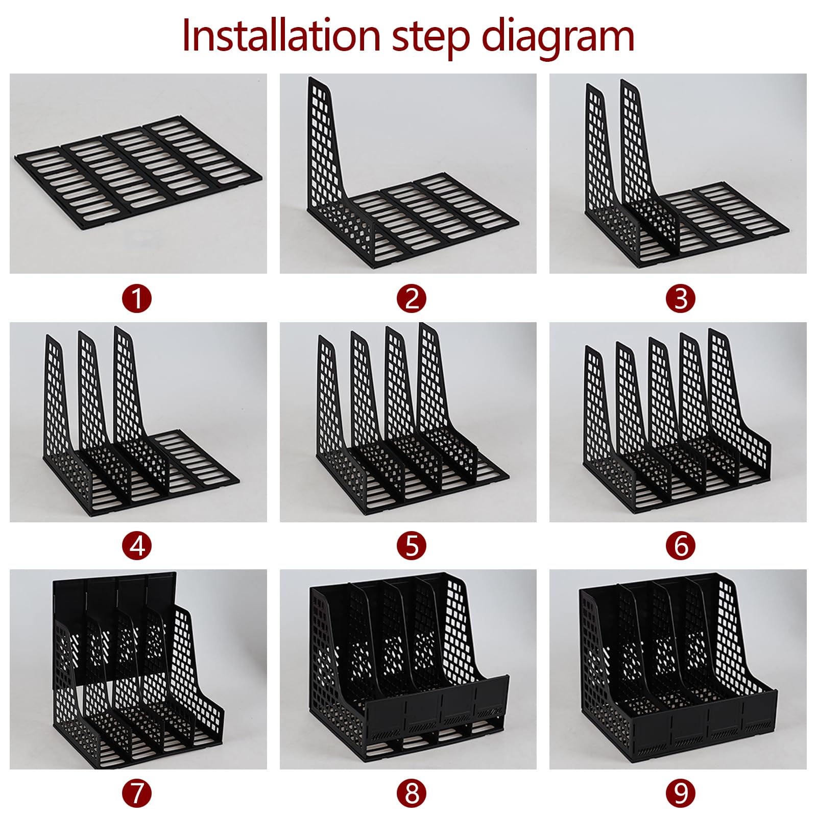 Snapklik.com : Fiazony 4-Pack Collapsible Plastic Magazine File Holder