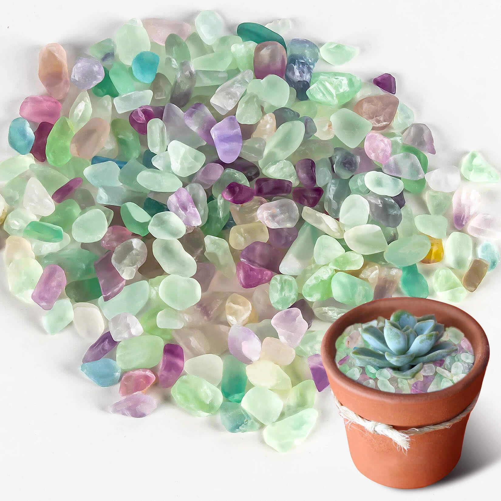 Amazon.com: Sukh Fluorite Tumbled Crystal Chips - 0.9lb Fluorite ...