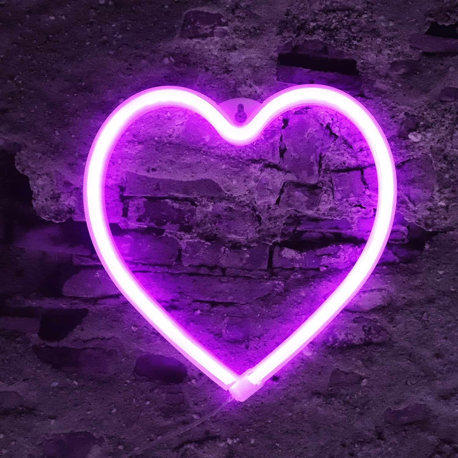 Vicila Letreros de neón de corazón morado, decoraciones de Halloween ...