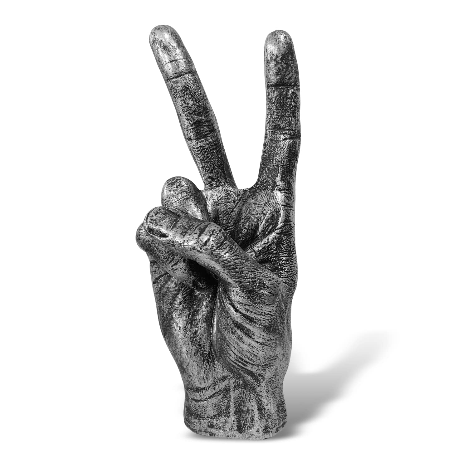 Blowind Silver Polyresin Hand Gesture Desk Statues Finger Sculpture ...