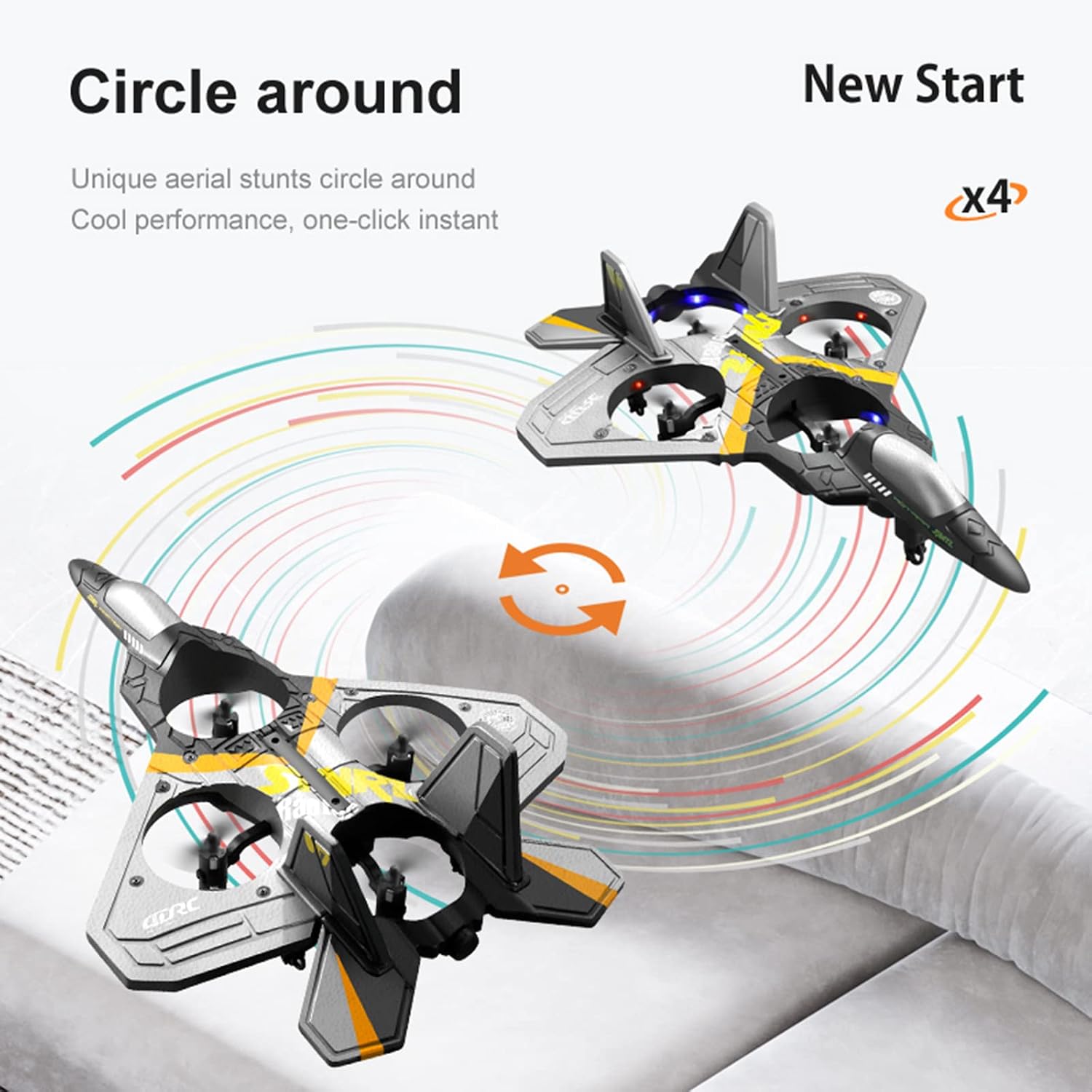 YKLWORLD V17 Jet Fighter Stunt RC Avión de control remoto de 24 GHz 6 ...