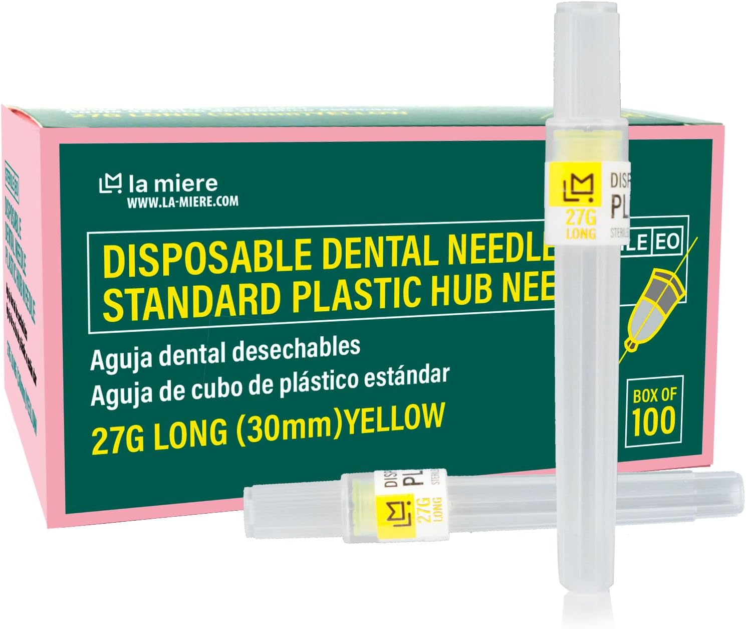Amazon.com: LA MIERE 100P Disposable Premium Dental Plastic Hub Needles ...