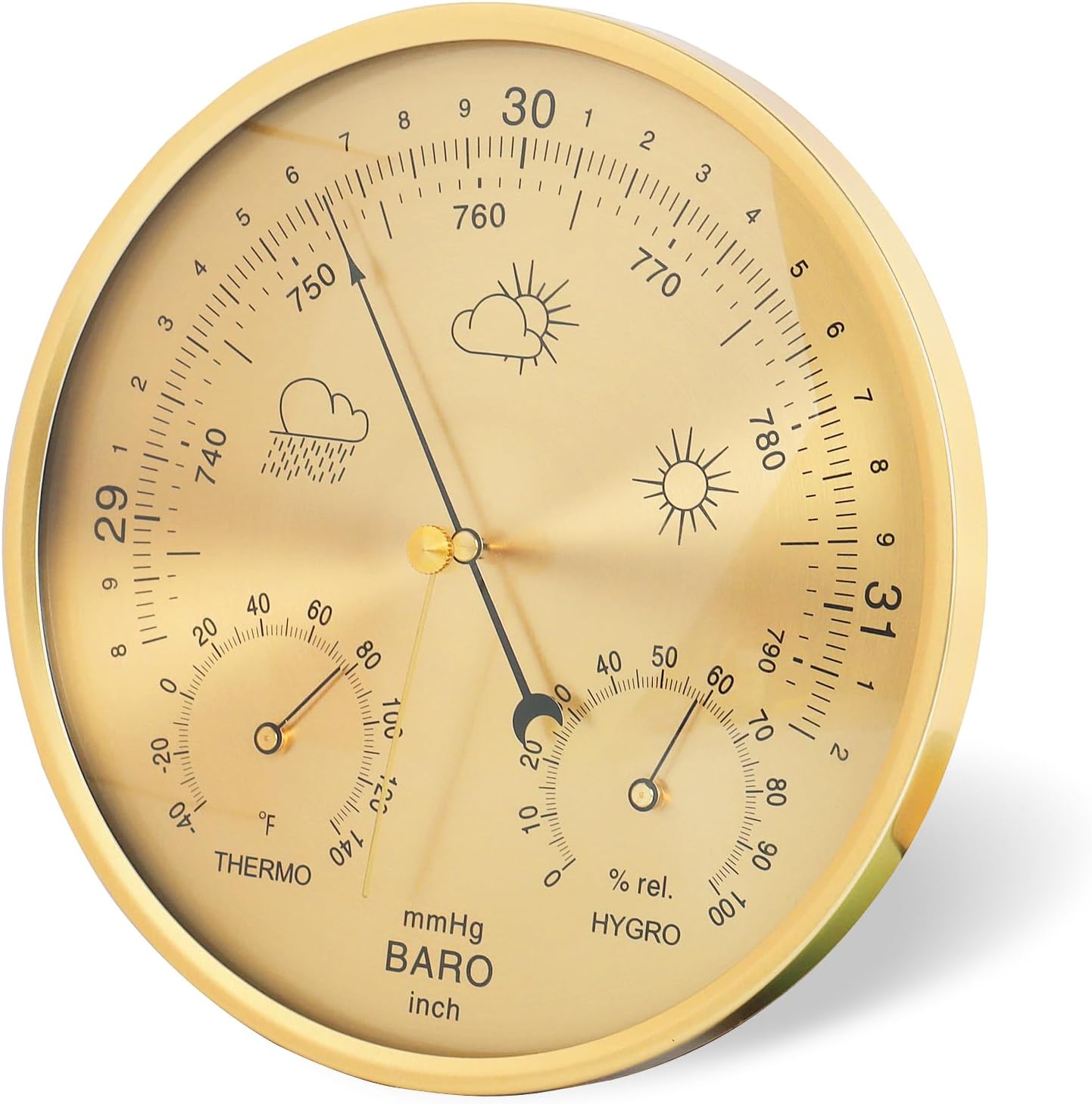 Amazon.com: Hokco Weather Station Analog Barometer, Thermometer ...