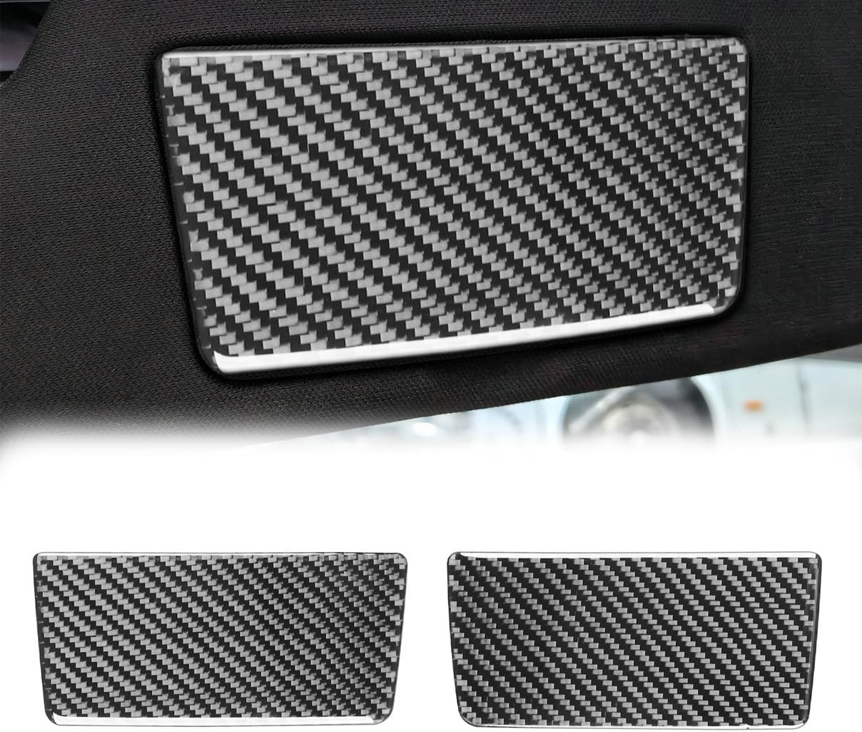 Amazon.com: 2Pcs Carbon Fiber Sunvisor Warning Label Cover Trim ...