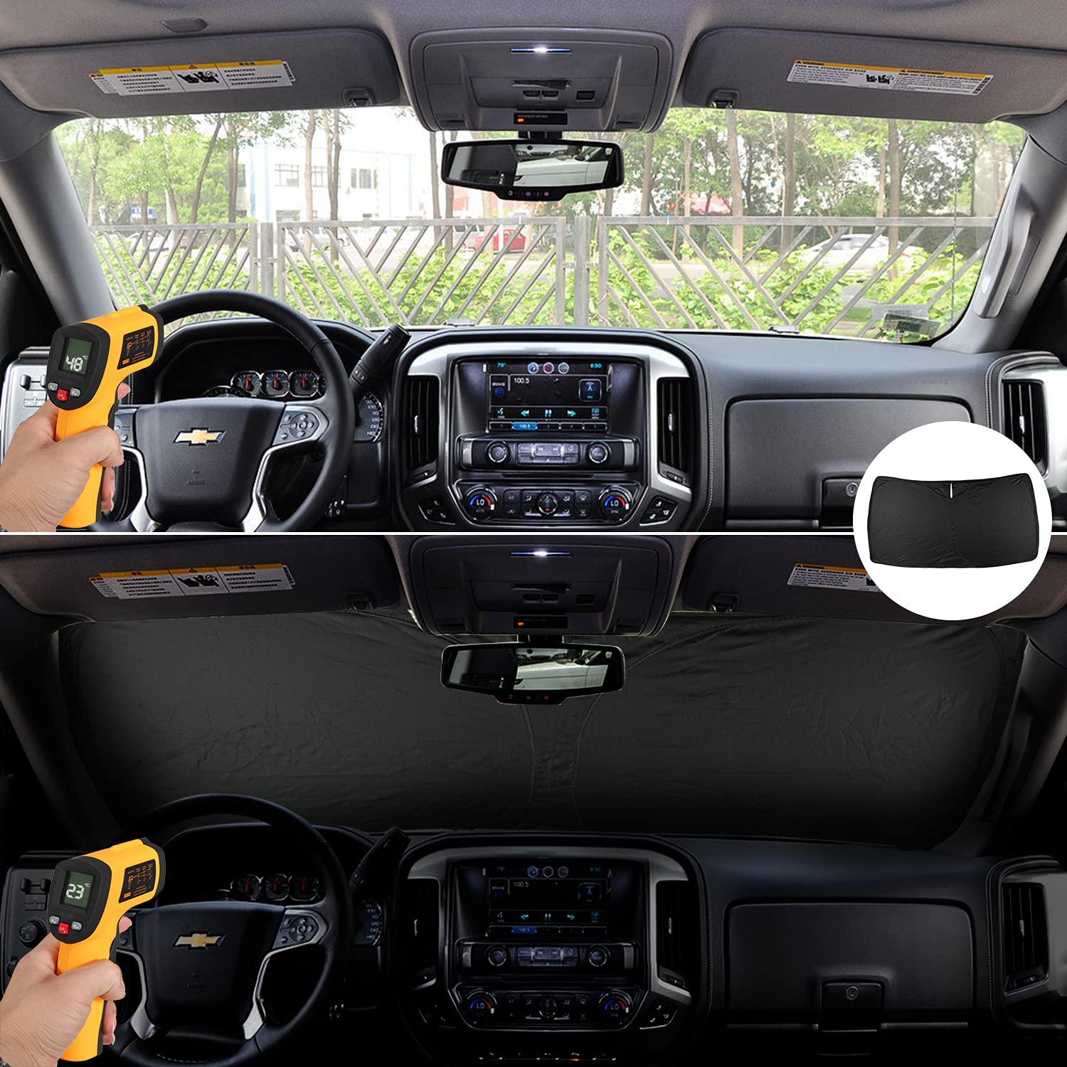 Snapklik.com : ROCCS Foldable Windshield Sunshade Fit For 2019 2020 ...