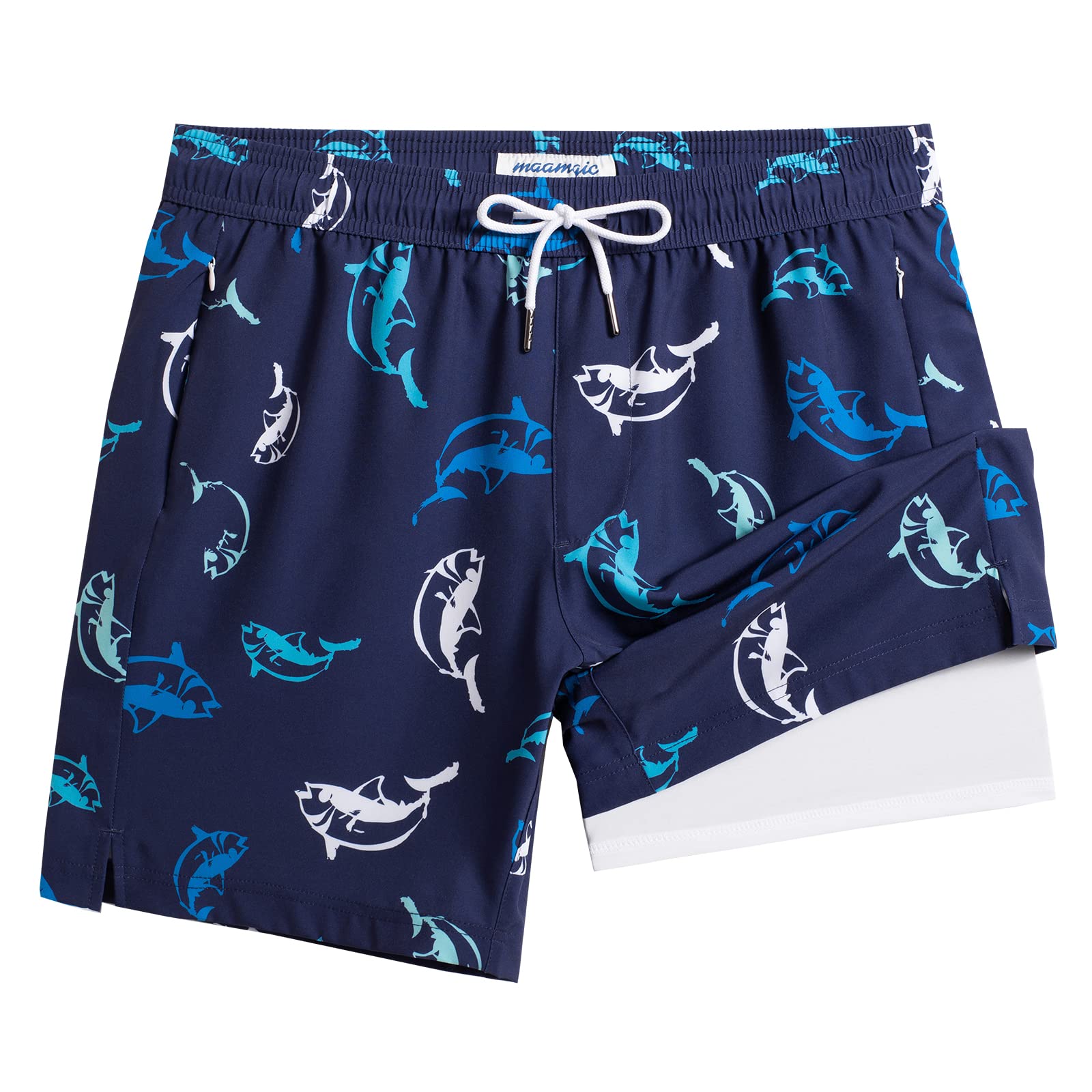 Snapklik.com : Maamgic 2 In 1 Mens Swim Trunks 7 Inch Swim Shorts Swim ...