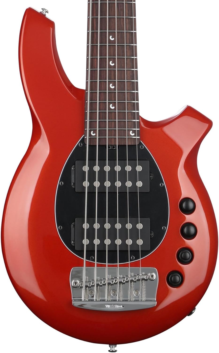 Amazon.com: Ernie Ball Music Man Bongo 6HH Electric Bass Guitar - Blood ...
