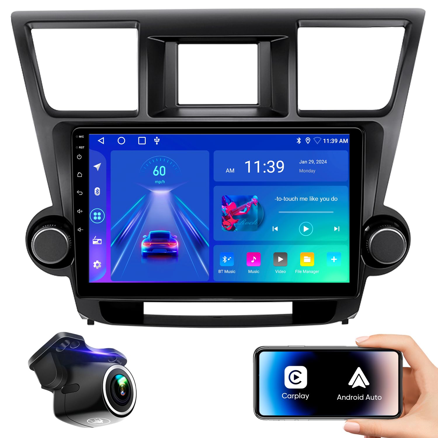 Amazon.com: 10 inch Car Radio Stereo Navigation for Toyota Highlander ...