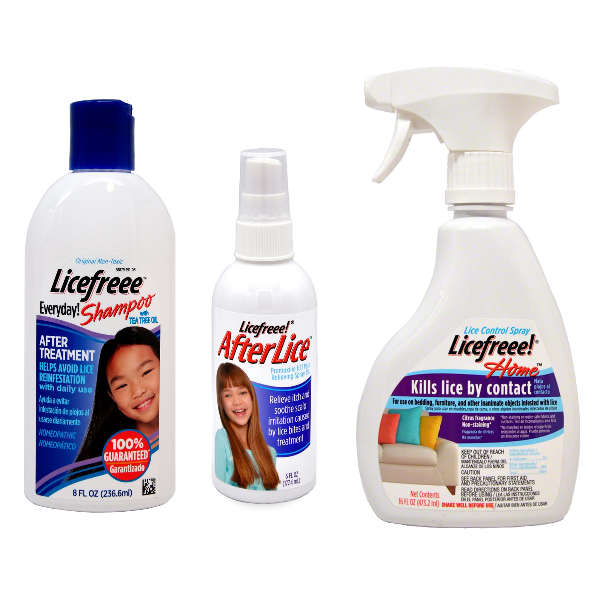 Amazon.com: Licefreee Everyday Shampoo 8oz, Afterlice Spray 6oz, and ...