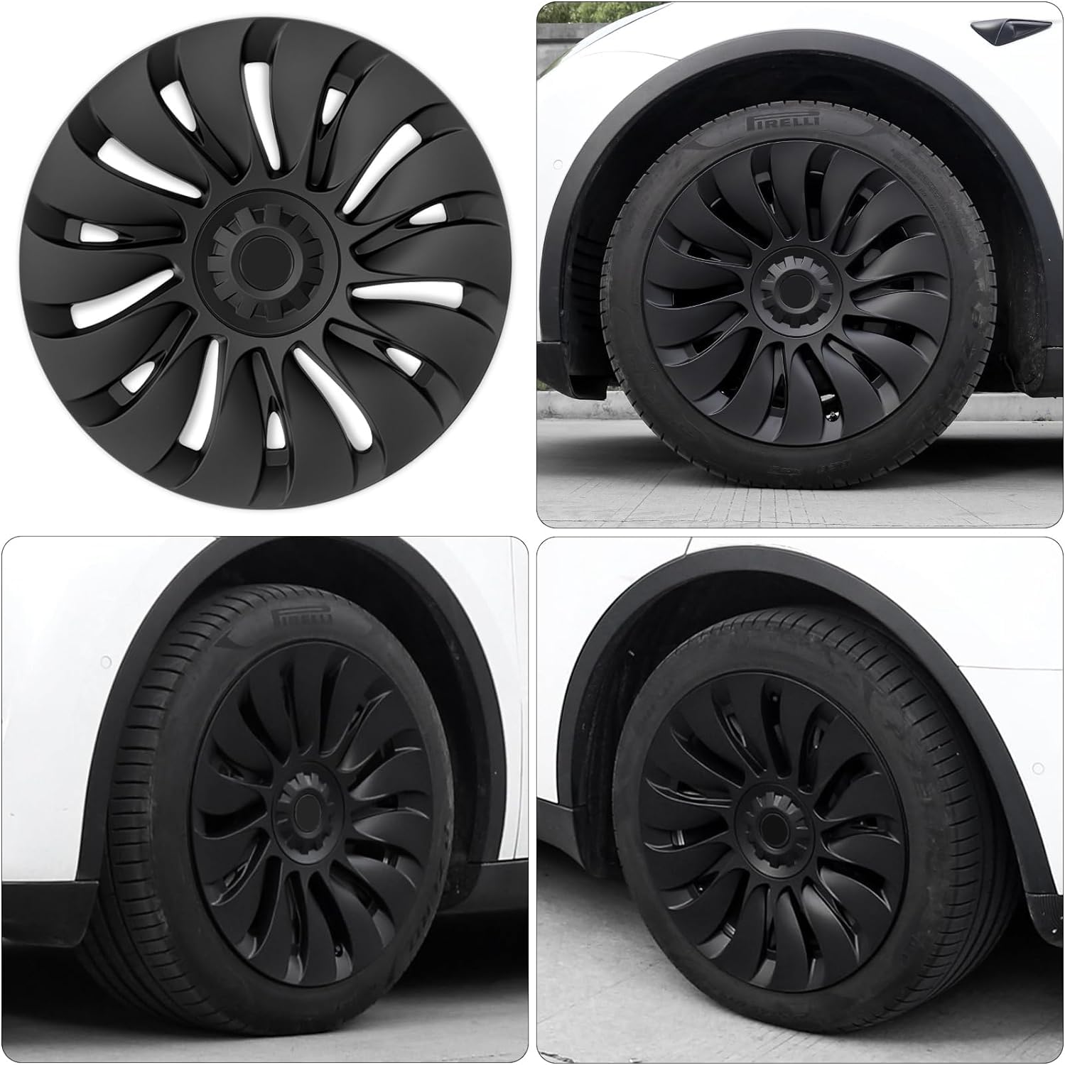 Snapklik.com : Klutchtech Model Y Hubcaps - 19 Inch Gemini Wheel Covers ...