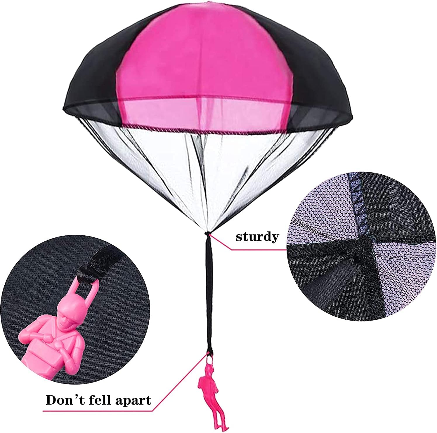 OUOOBEA 5 Pcs Parachute Toy,No Tangle Throw Throwing Parachute Men ...