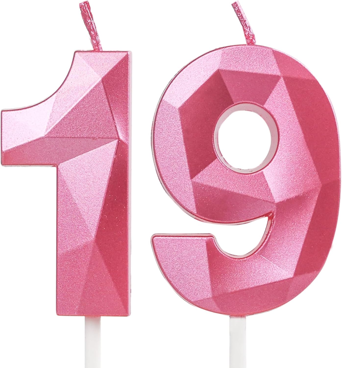 Amazon.com: Number 19 Candles,19th Birthday Candles, Pink Happy ...