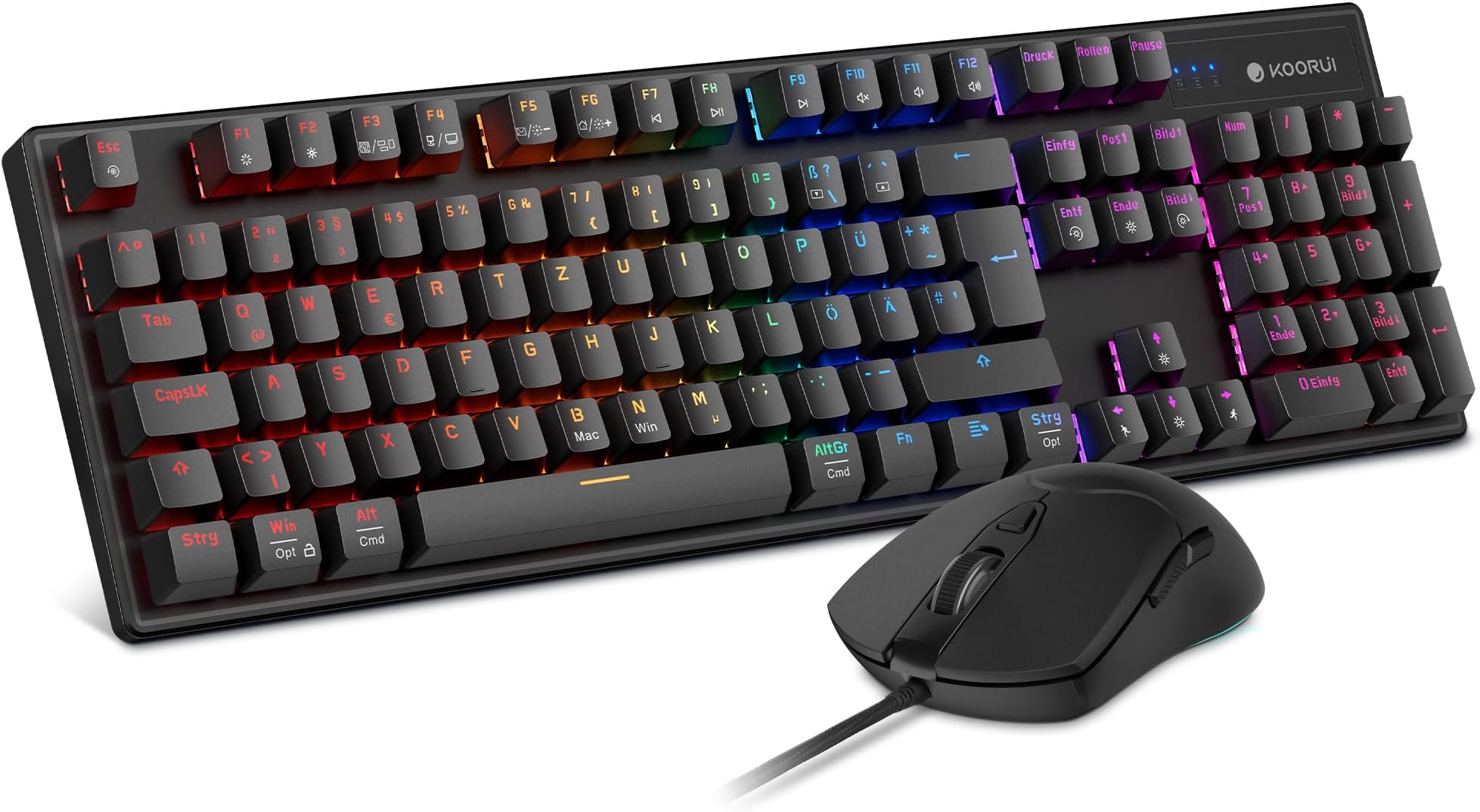 KOORUI Gaming Keyboard Mouse Set, Mechanical Mouse Keyboard Set DE ...