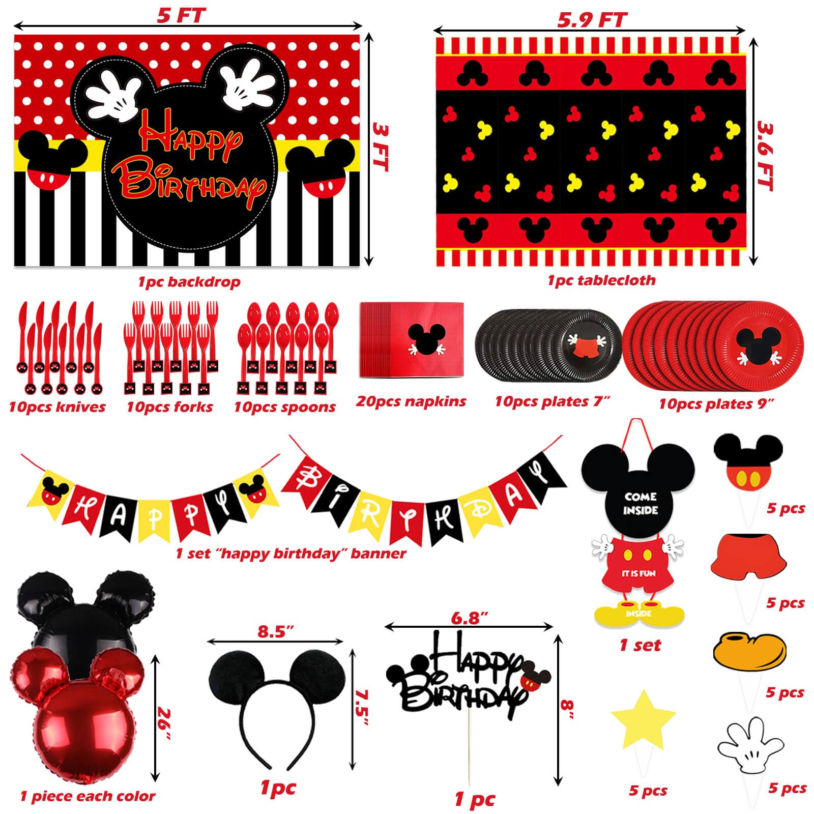 Mickey Mouse Birthday Backdrop