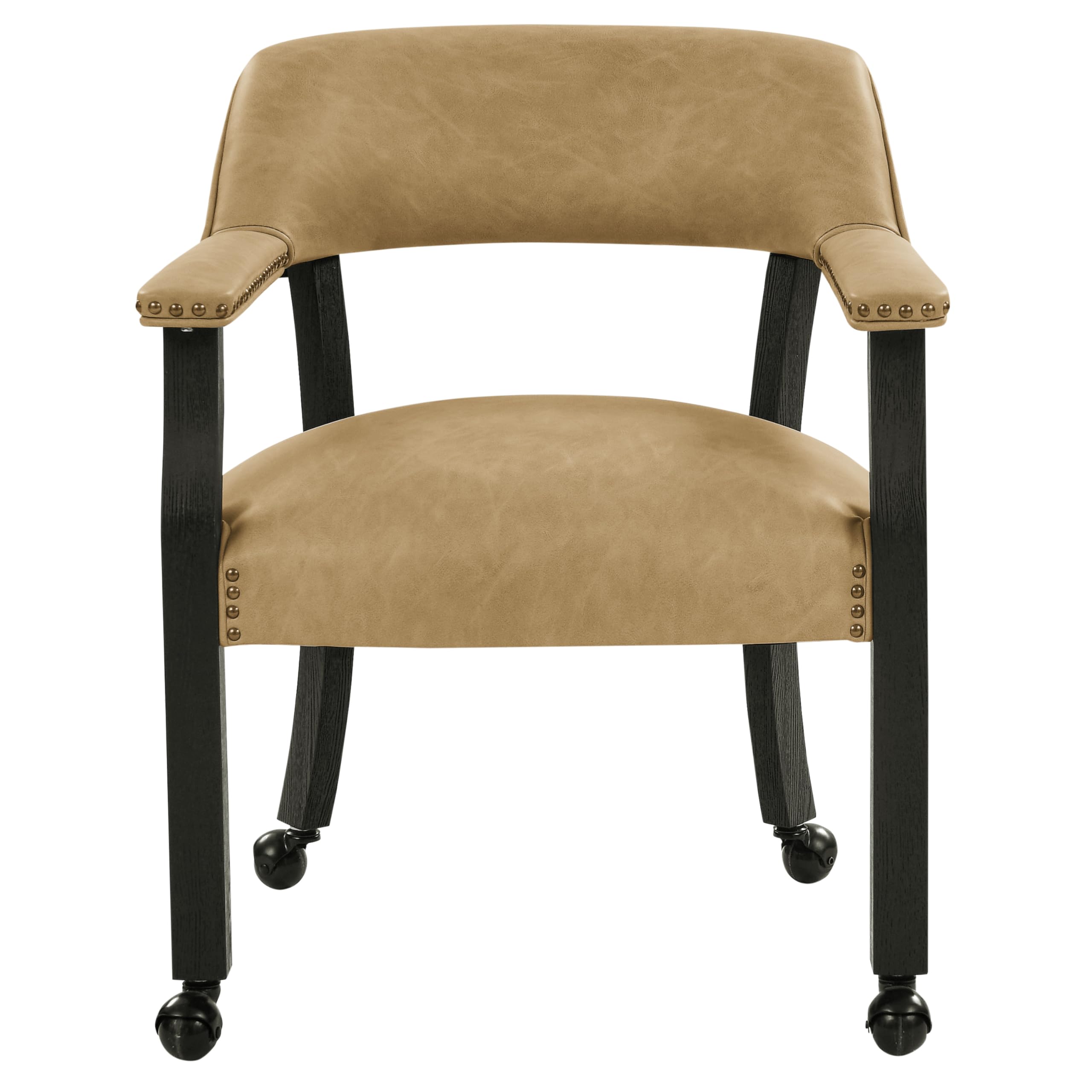 Amazon.com - Steve Silver Co Rylie Dining Sand PU Arm Chair w/Caster ...