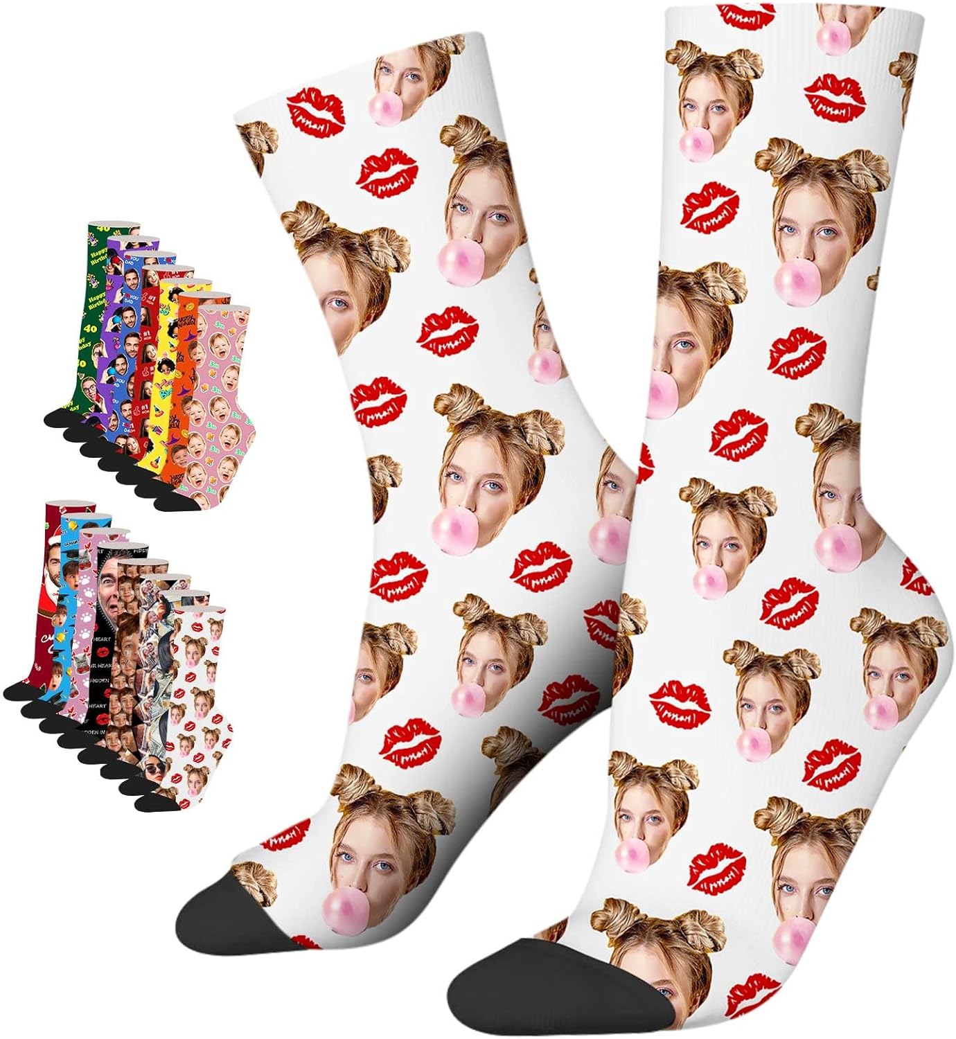 LucBuy unisex Chaussettes Drôles avec Photos, Chaussettes de Visage ...