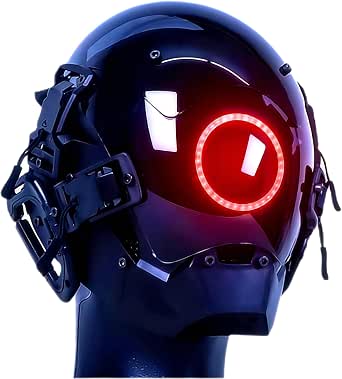 Amazon.com: Technology Helmet Mask Cosplay Black for Men and Women ...