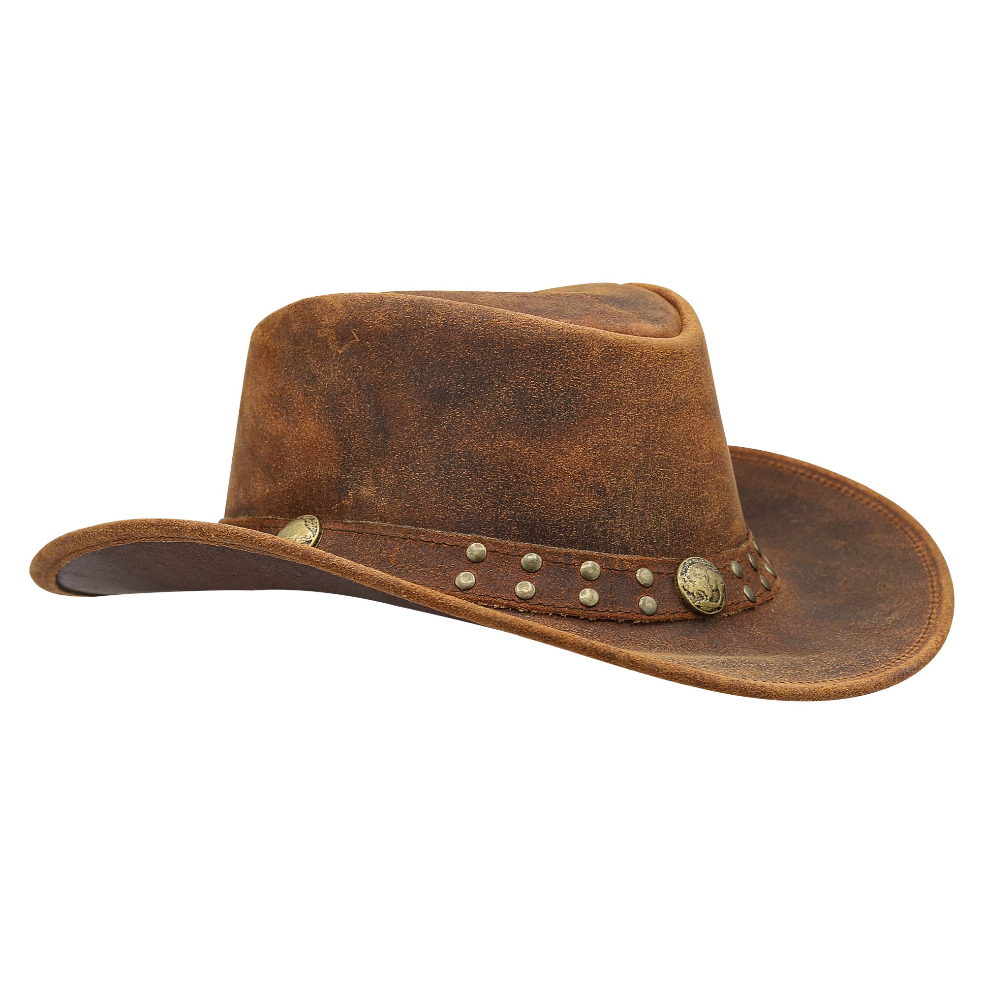 Buy Australian Cowboy Leather hat for Men and Women Shapeable Outback ...