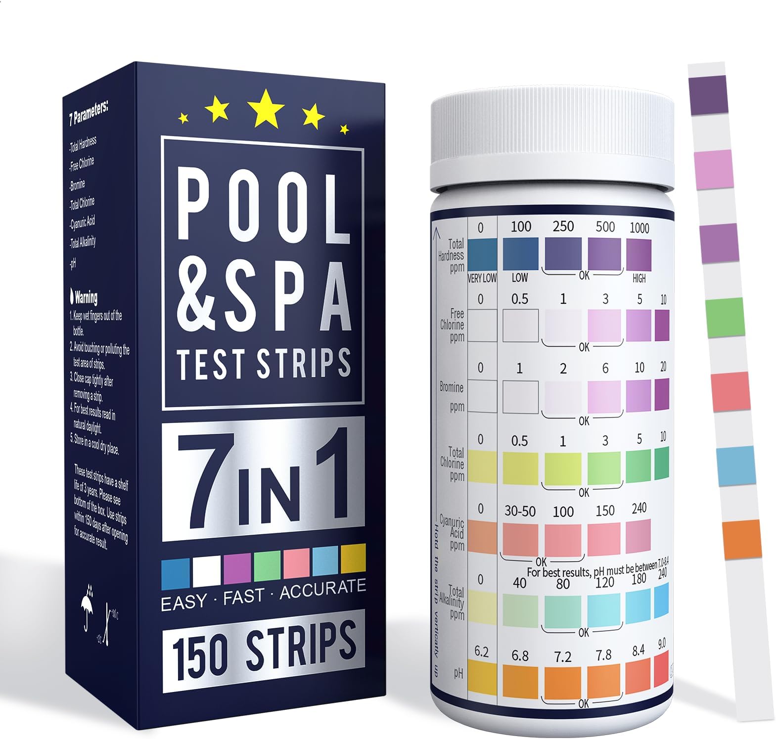Amazon.com: Health Metric 4-Way Pool and Spa Test Strips | 50 ct ...