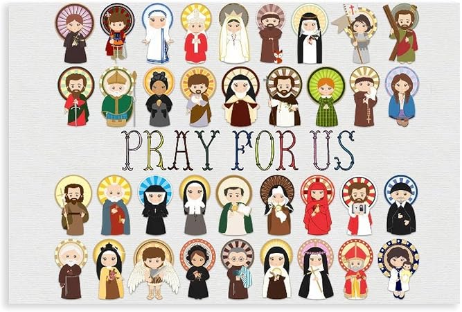 Amazon.com: Pray for Us Catholic Saint Poster Print, Wall Art Poster ...